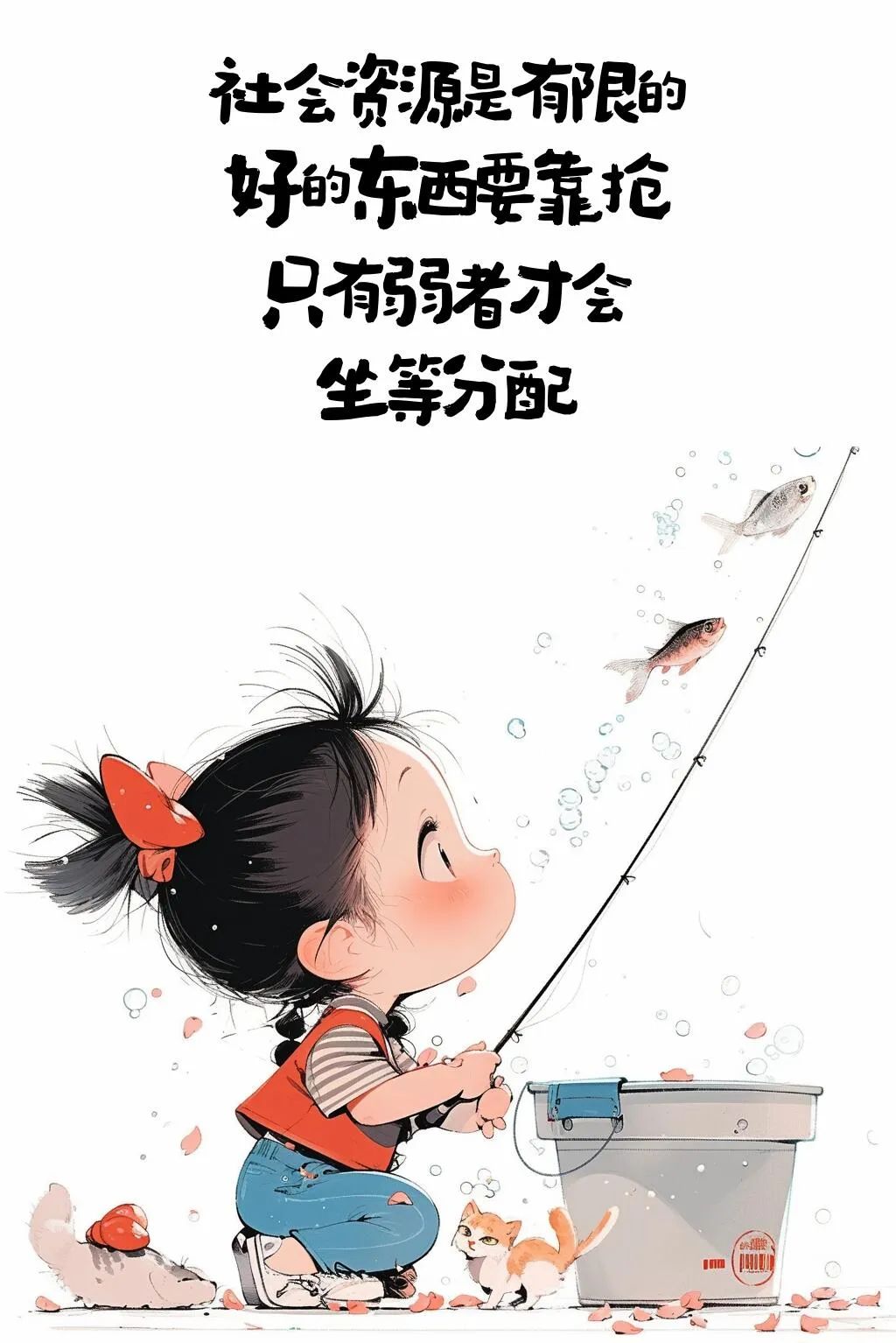 社会资源是有限的 小女孩 文案 治愈-Ai玩表情-51052.com