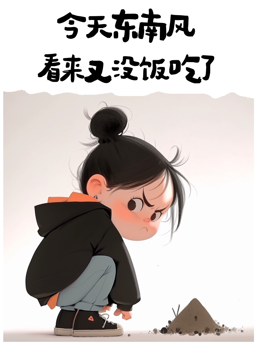 没饭吃了 小女孩 没钱 贫穷 搞笑文案-Ai玩表情-51052.com