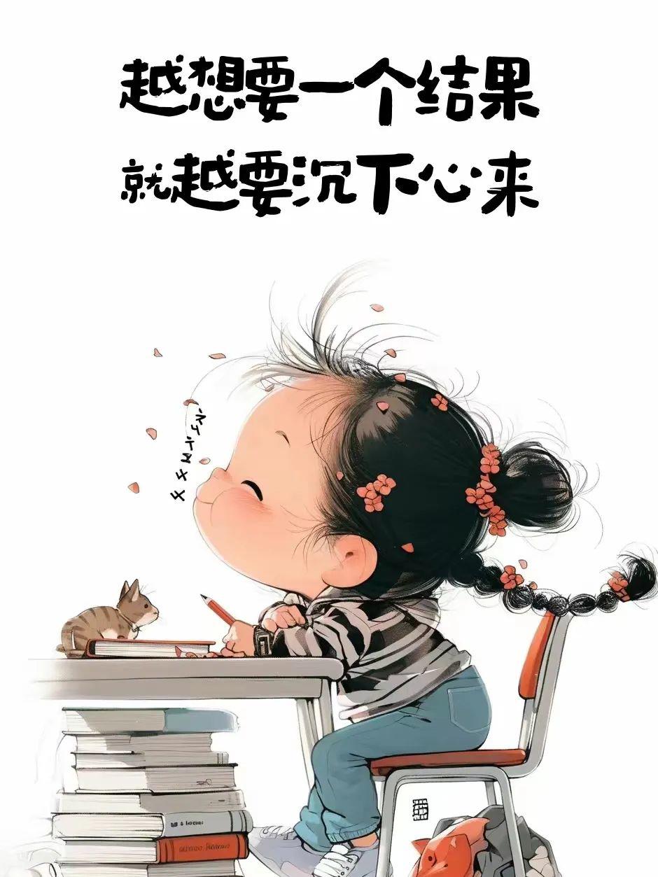 越想要结果越要沉下心 小女孩 治愈短句 走心 文案-Ai玩表情-51052.com